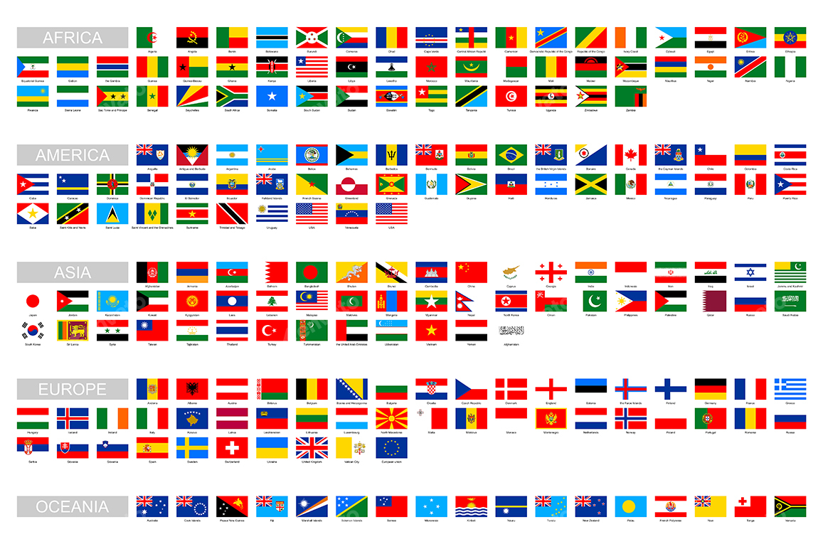 Flags of the world, Icons | GraphicRiver